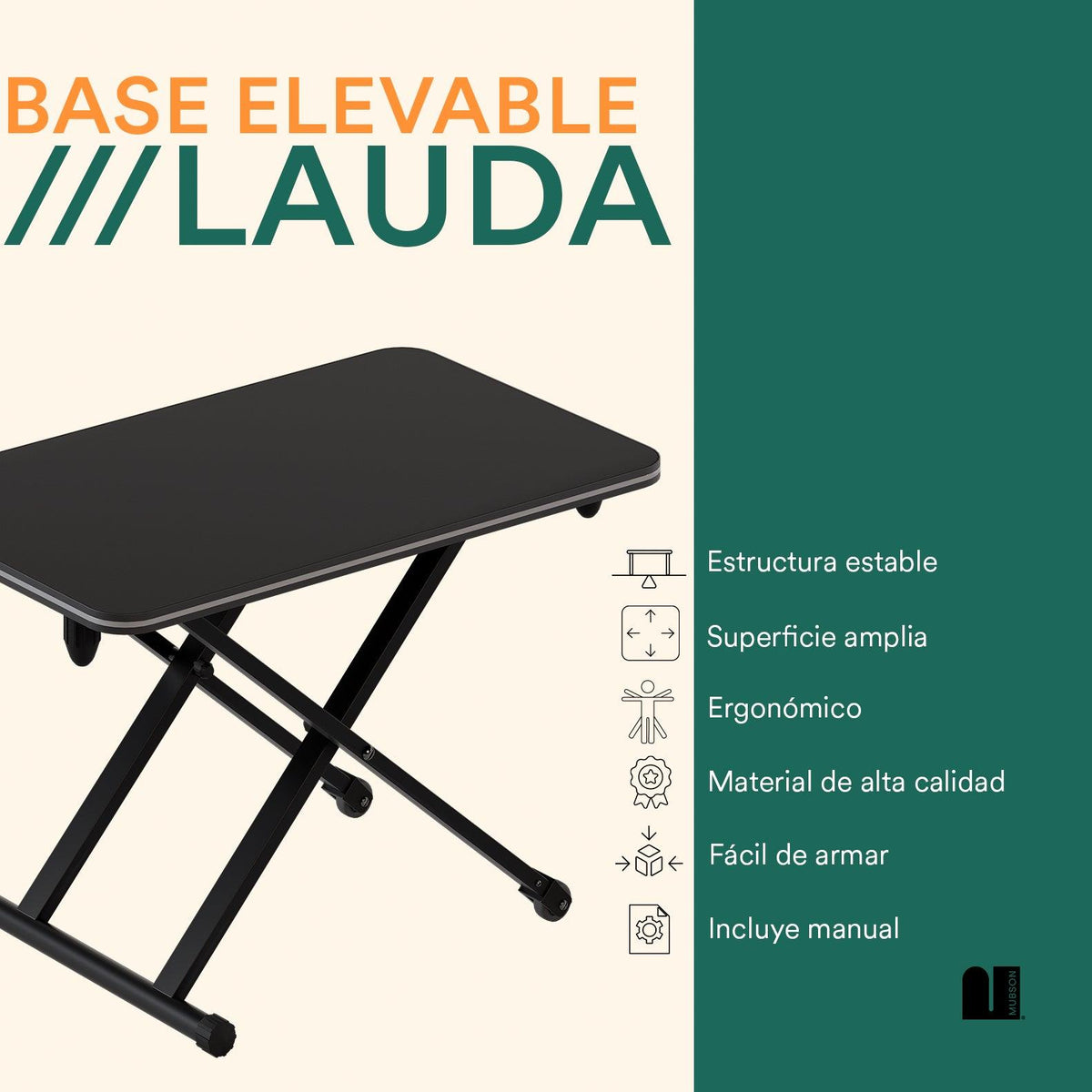 Escritorio Elevable Lauda | Escritorio para Laptop | Mubson