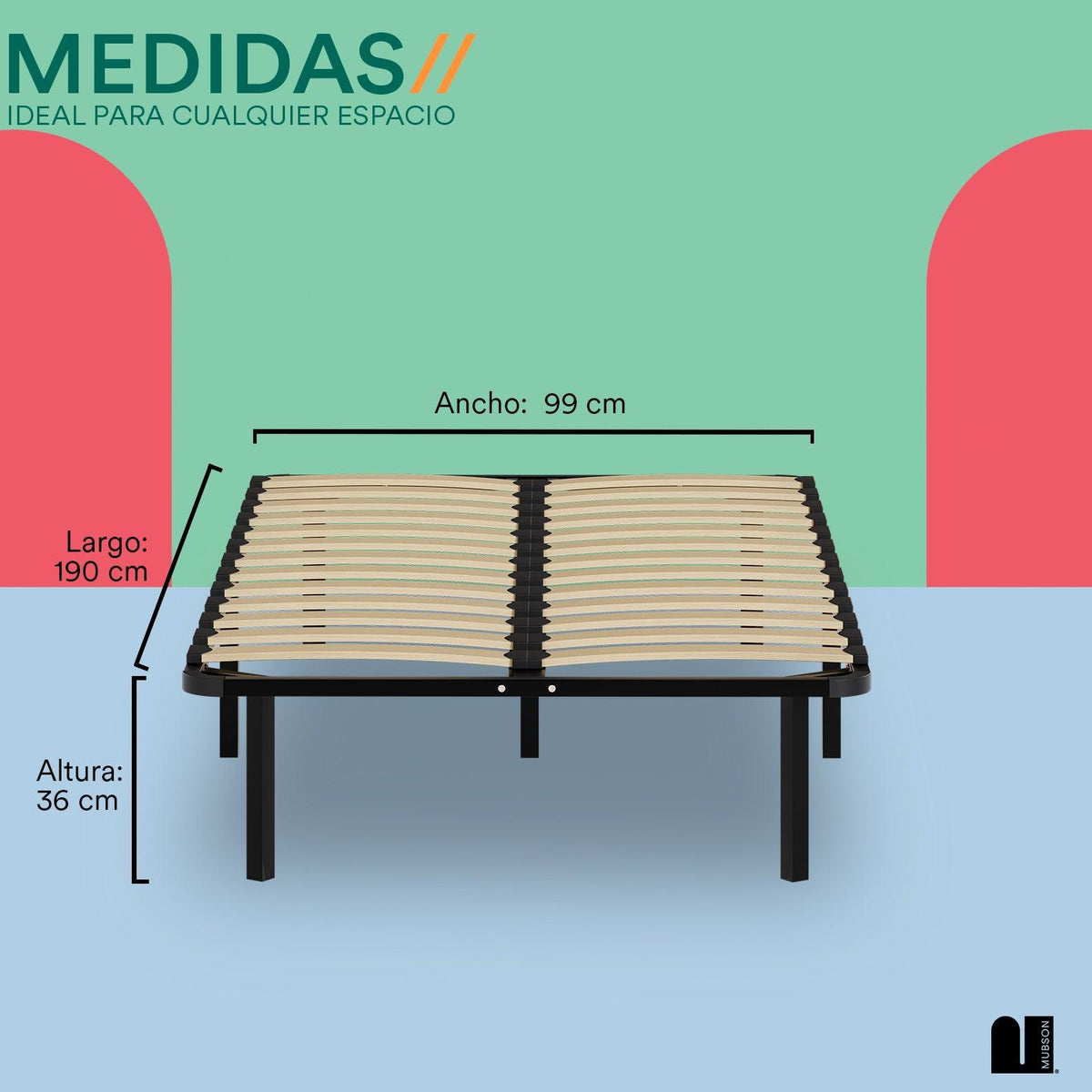 Base para Cama Matrimonial o Individual. Soporte para Cama de Acero y