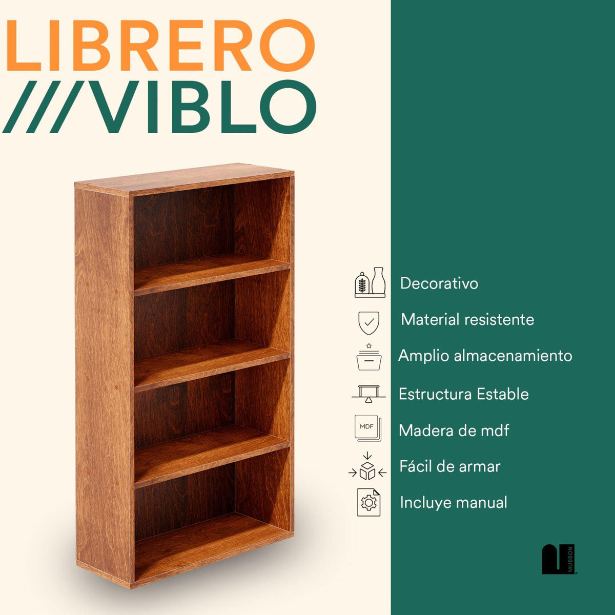 Librero Viblo | Librero Pequeño para Oficina | Mubson